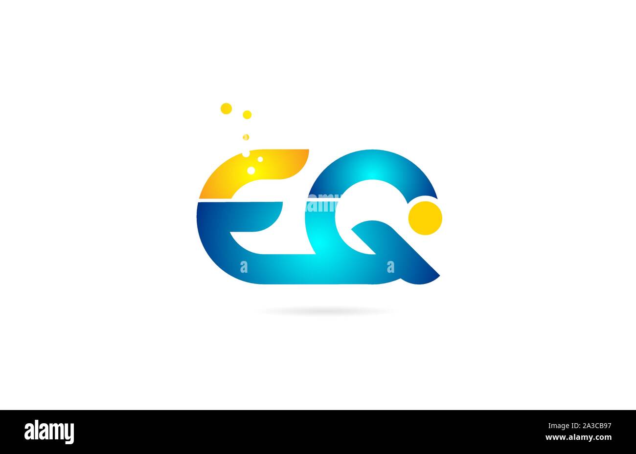 letter combination eq e q orange blue alphabet for company logo ...