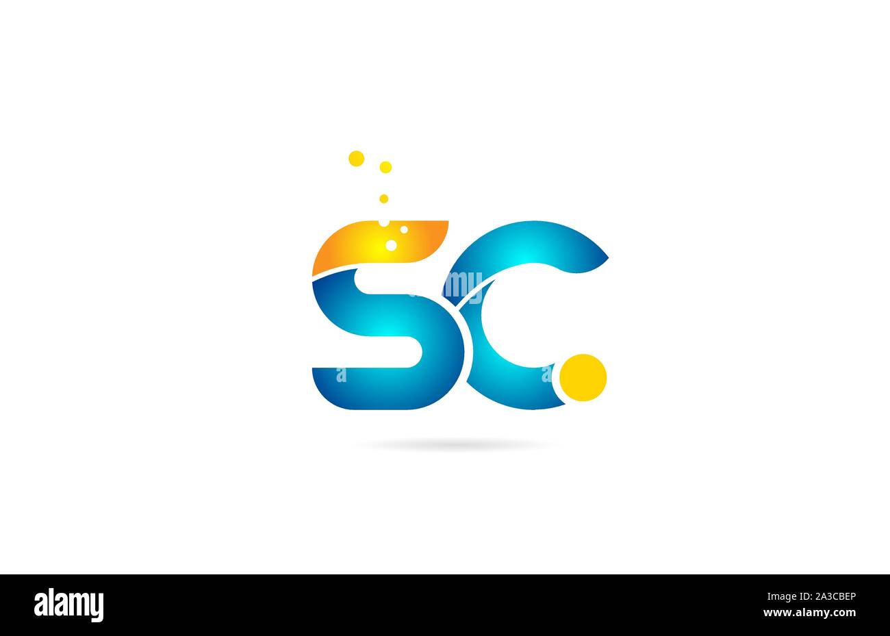 letter combination sc s c orange blue alphabet for company logo ...
