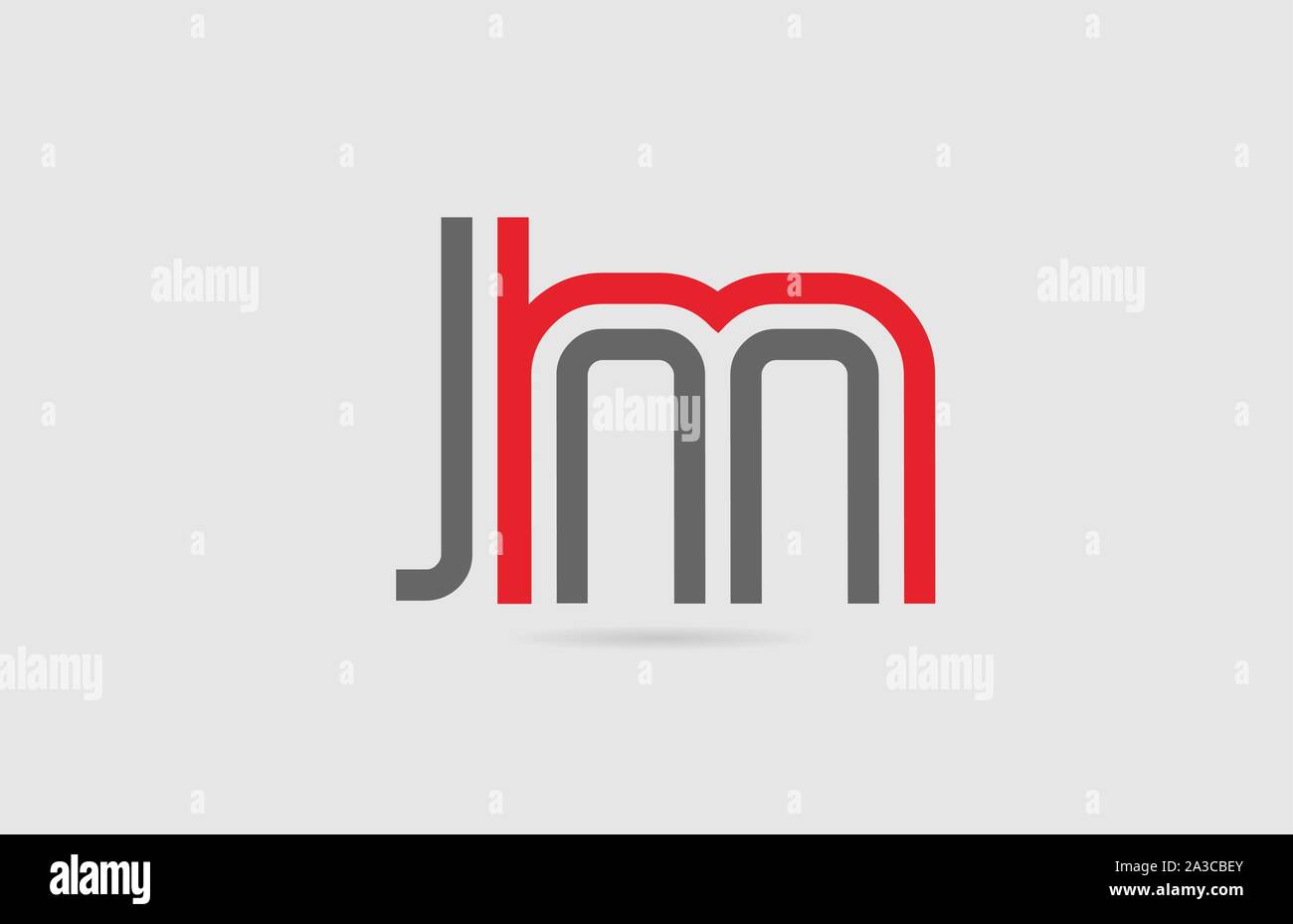 red grey alphabet letter logo combination JM J M for icon design ...