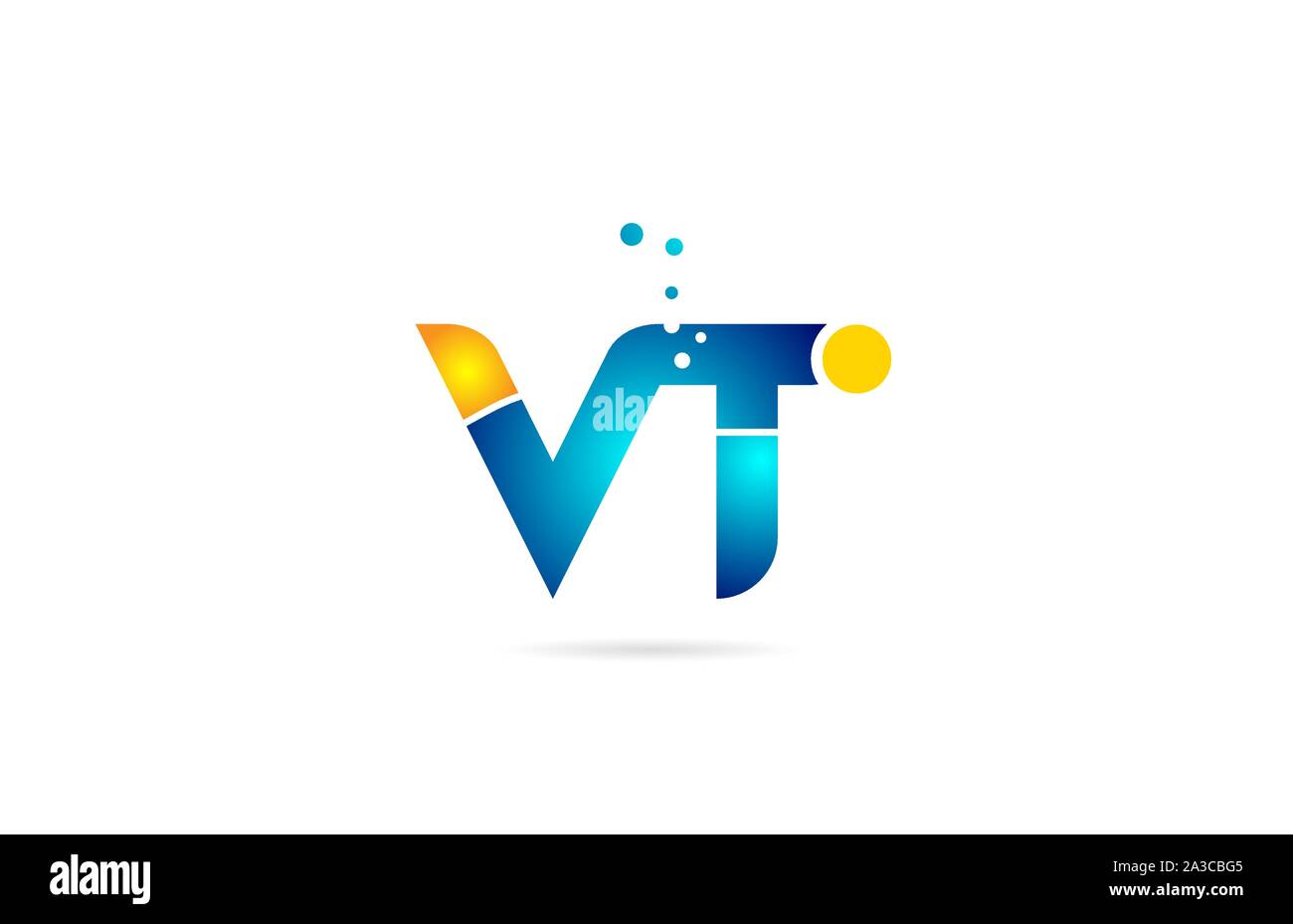 letter combination vt v t orange blue alphabet for company logo ...
