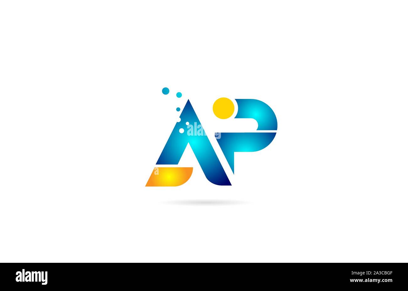 letter combination ap a p orange blue alphabet for company logo ...