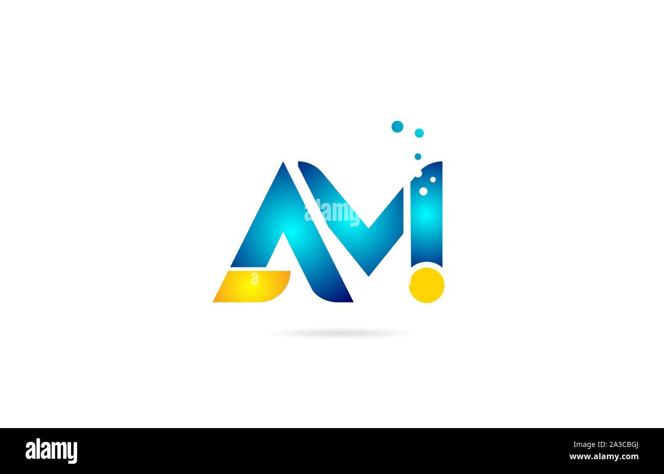 letter combination am a m orange blue alphabet for company logo ...