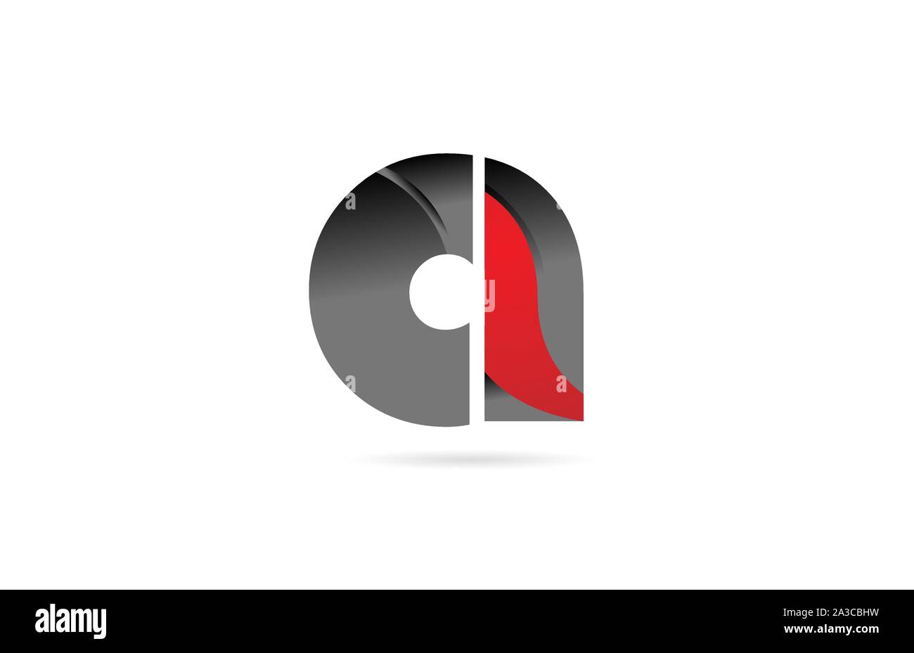 alphabet letter a black grey red for company logo icon design. Suitable ...