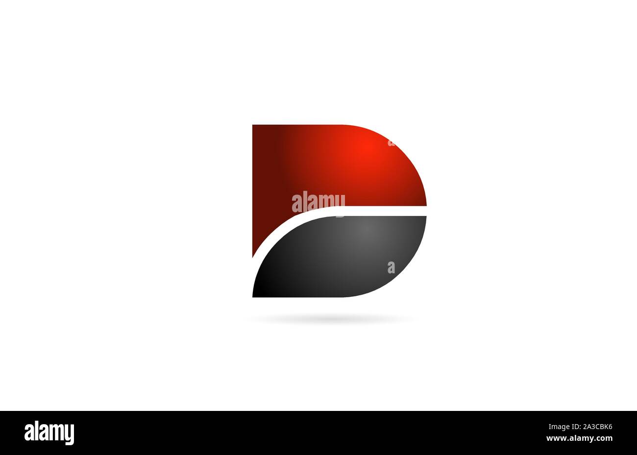 D letter logo alphabet for icon design in red grey colors. Logotype for ...