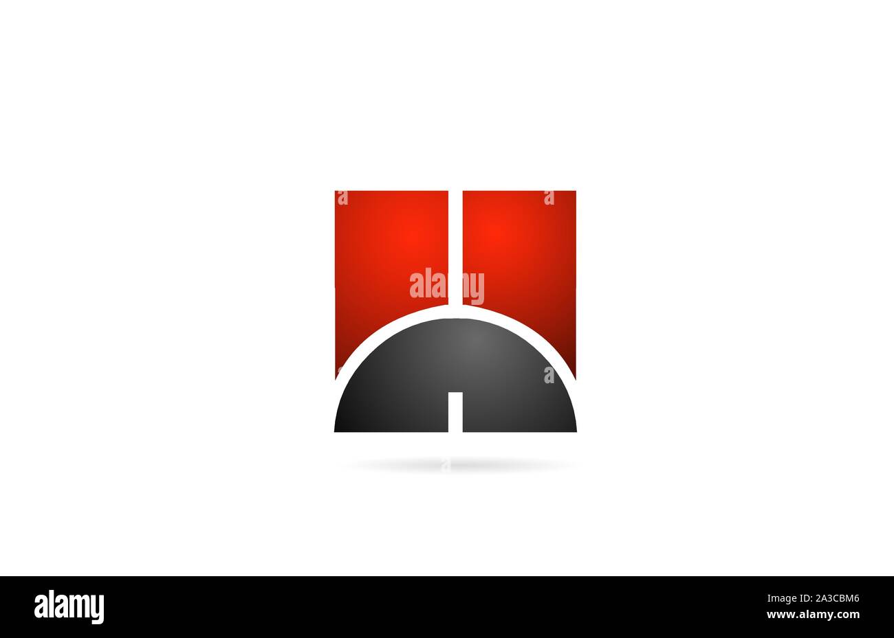 H letter logo alphabet for icon design in red grey colors. Logotype for ...