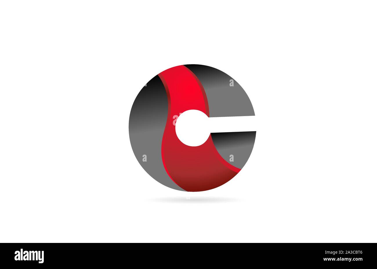 alphabet letter c black grey red for company logo icon design. Suitable ...