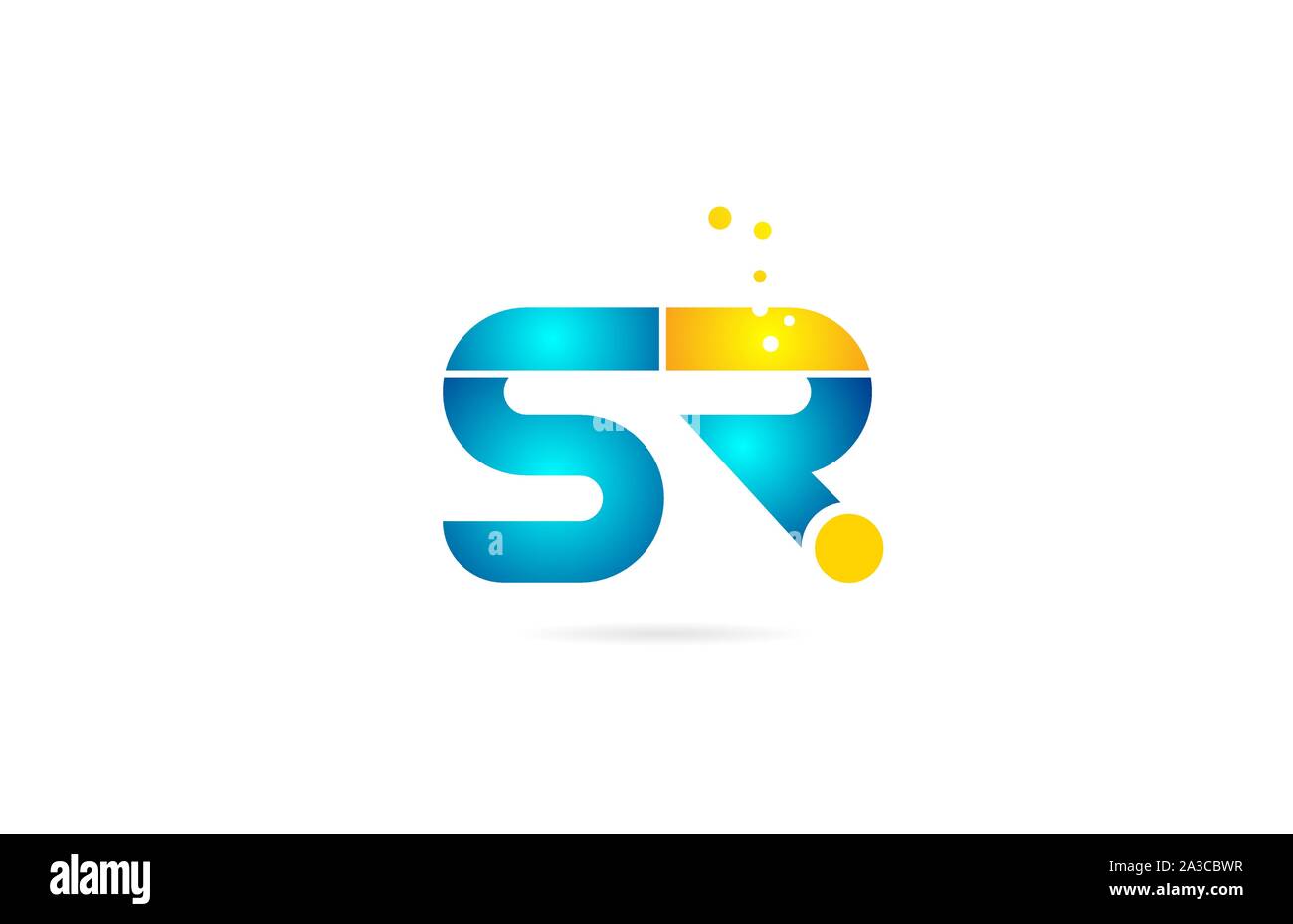 letter combination sr s r orange blue alphabet for company logo ...