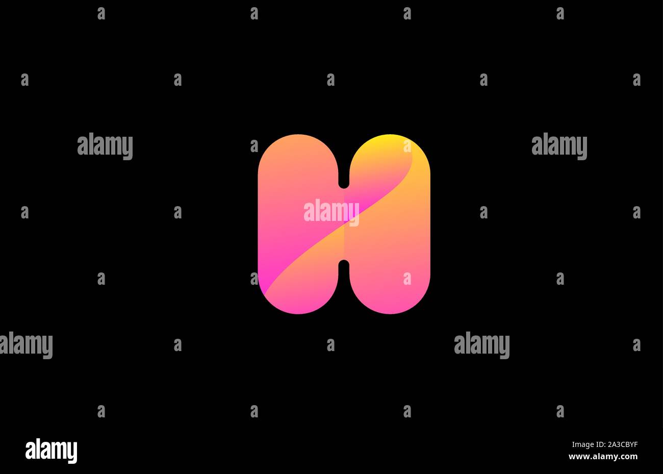 pink alphabet letter H for company logo icon design. Suitable for a ...