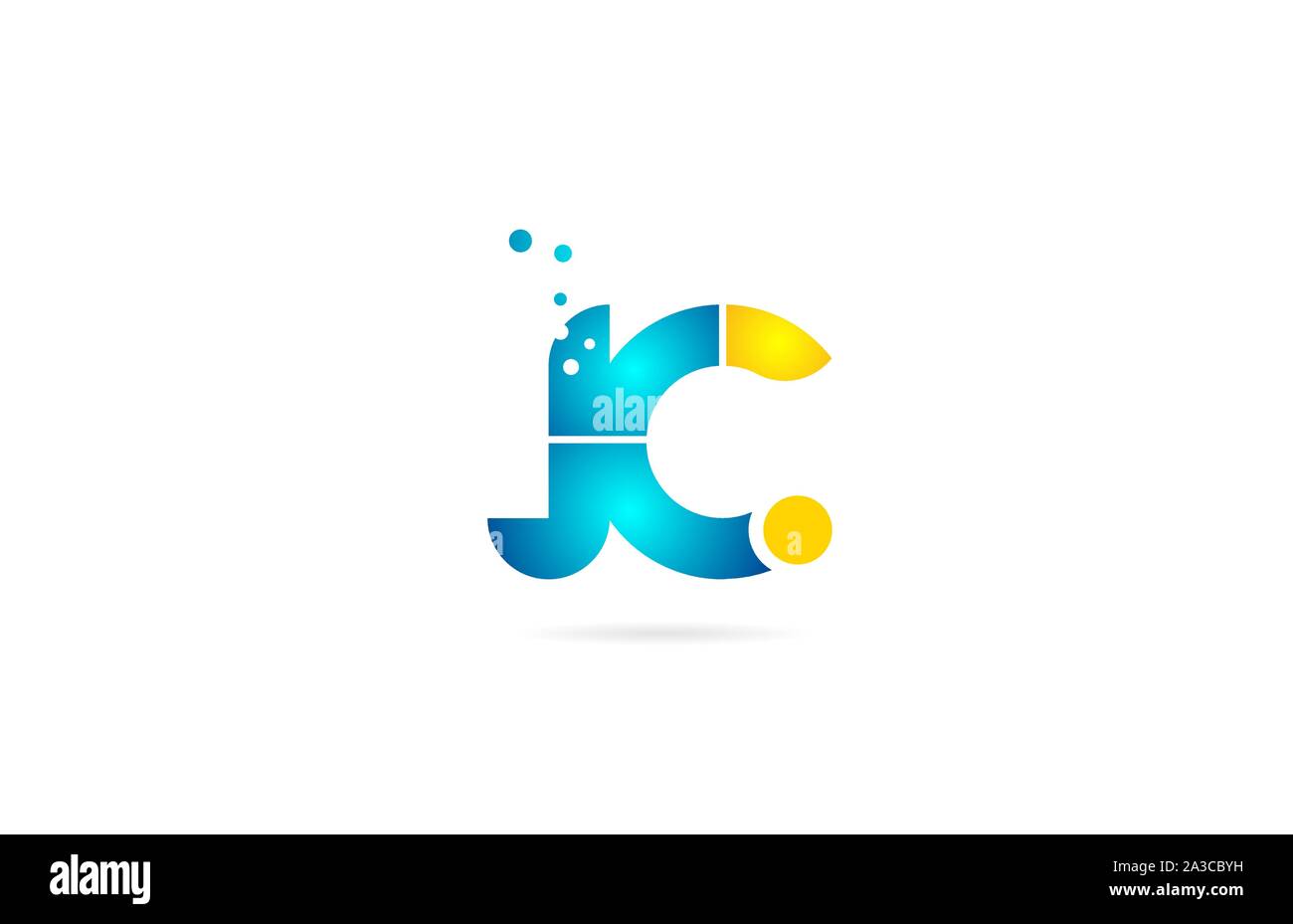 letter combination jc j c orange blue alphabet for company logo ...
