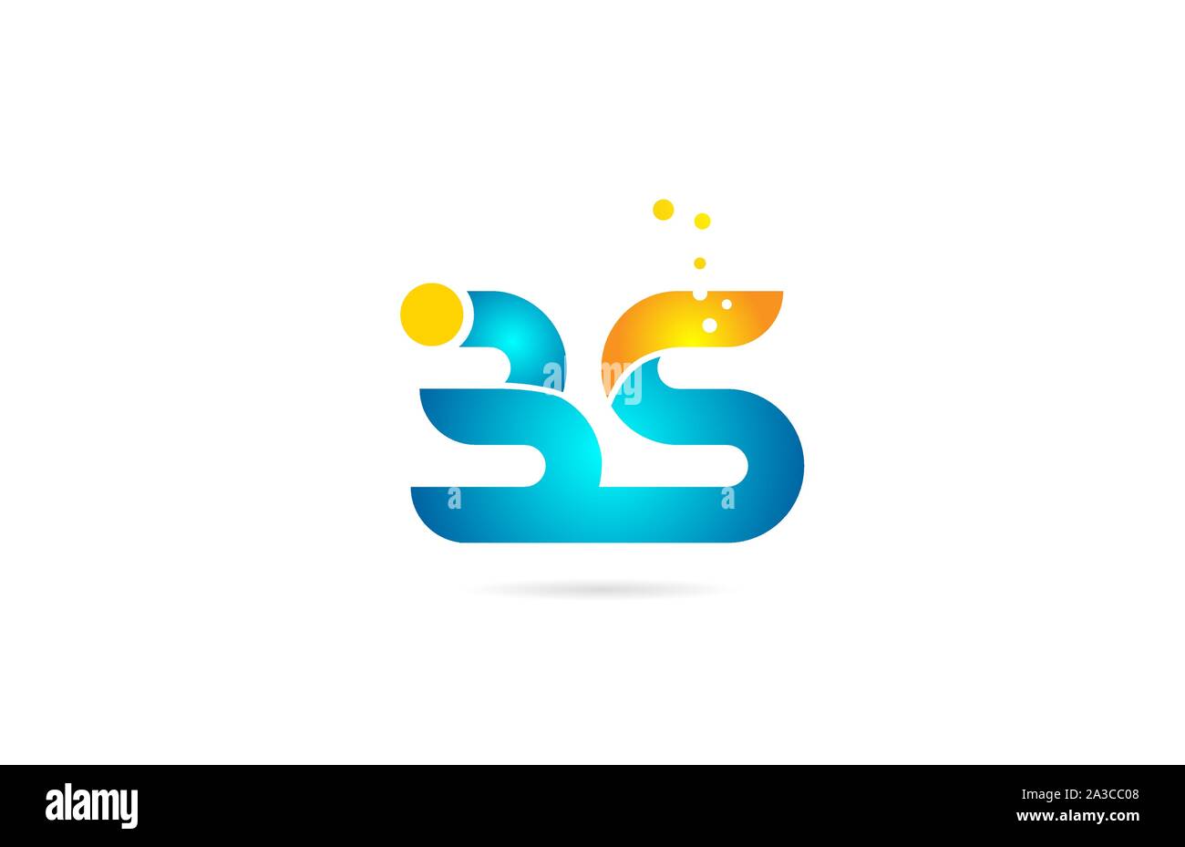 letter combination bs b s orange blue alphabet for company logo ...