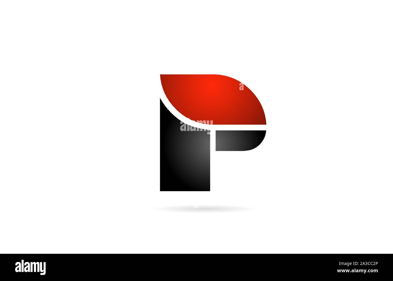 P letter logo alphabet for icon design in red grey colors. Logotype for ...