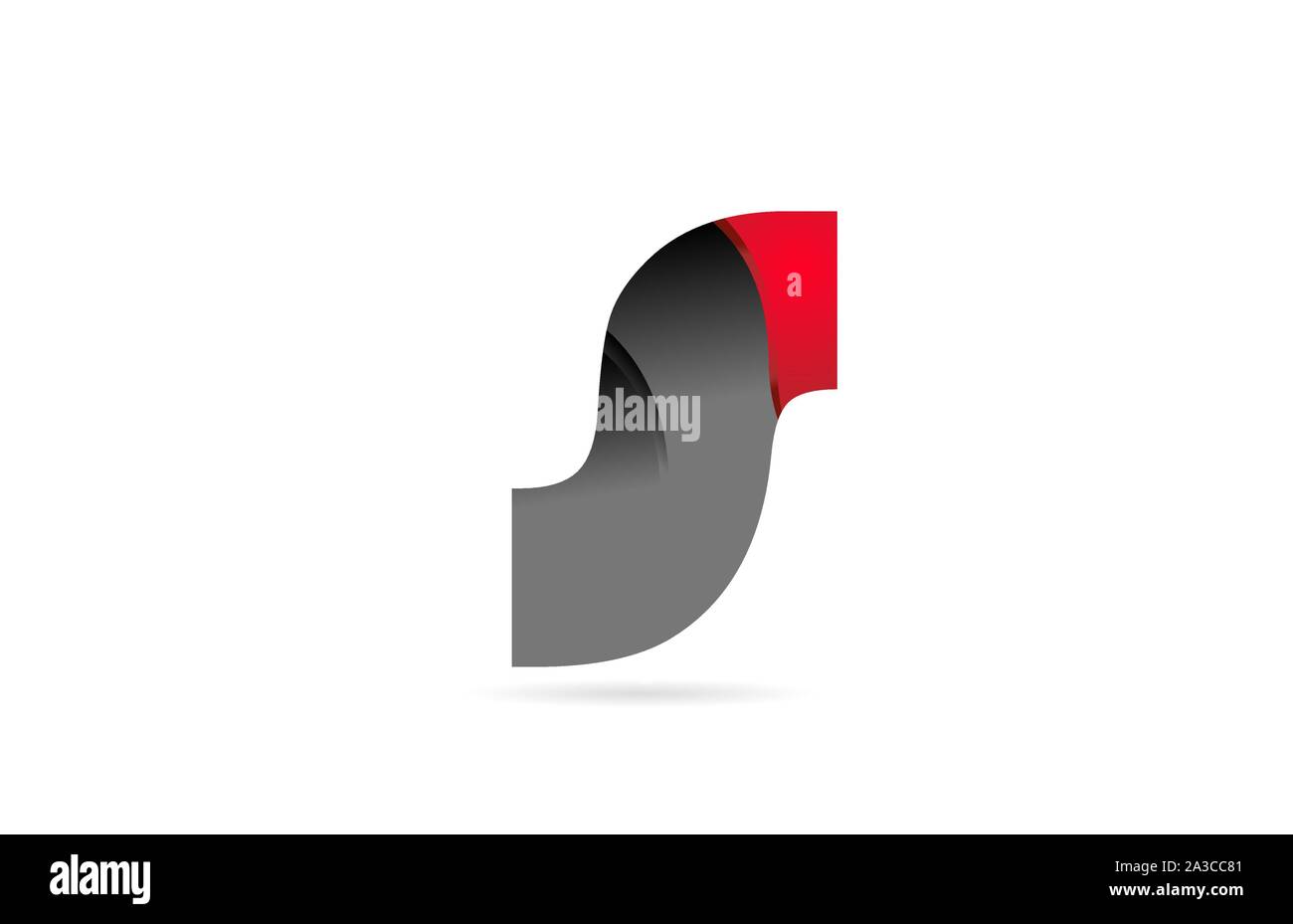 alphabet letter s black grey red for company logo icon design. Suitable ...