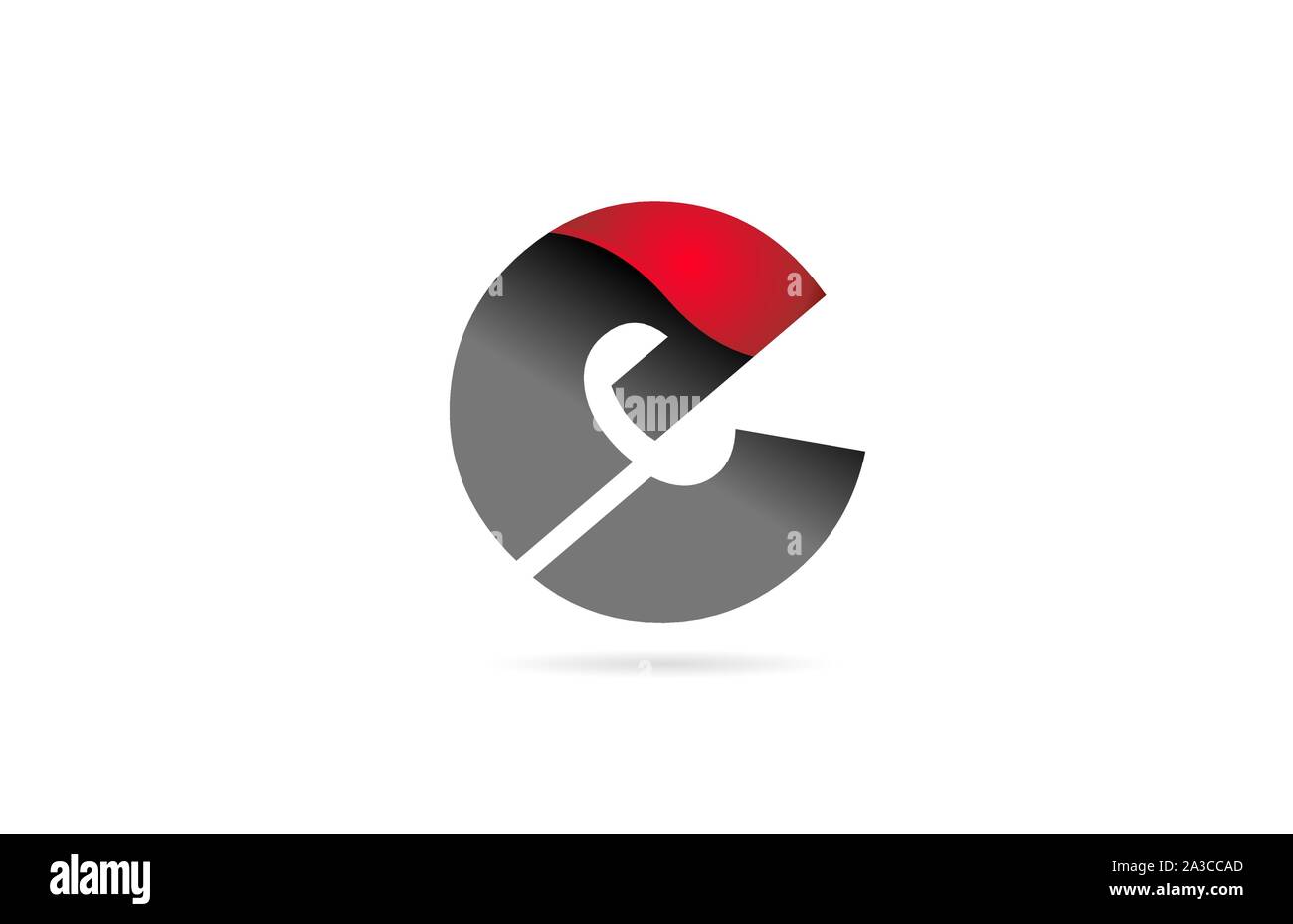 alphabet letter e black grey red for company logo icon design. Suitable ...