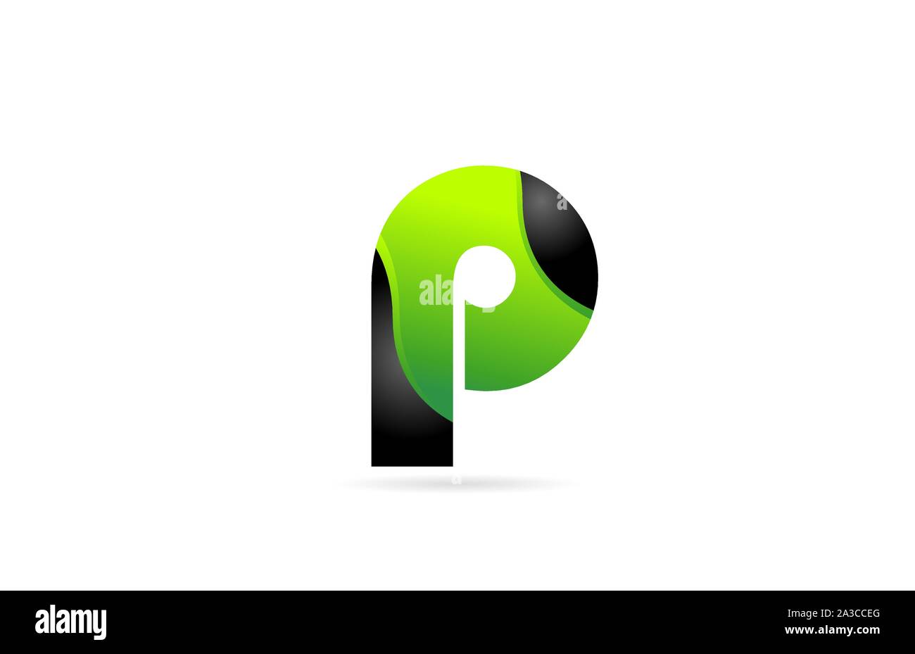 alphabet letter p black green for company logo icon design. Suitable ...
