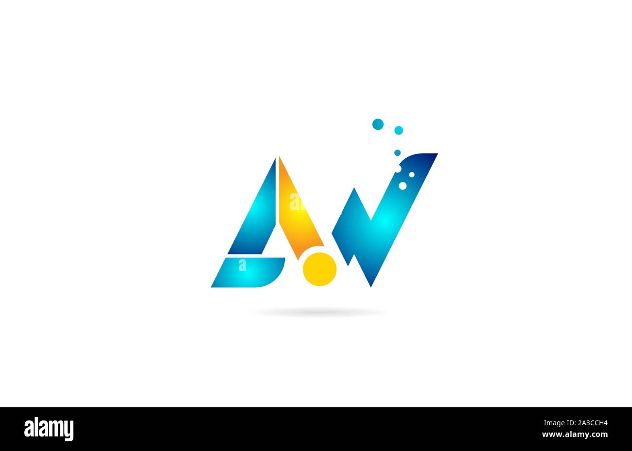 letter combination aw a w orange blue alphabet for company logo ...