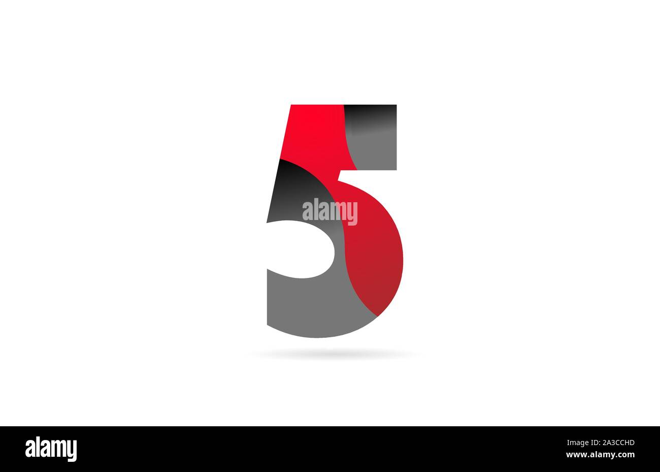 5 black grey red number for company logo icon design. Suitable for a ...