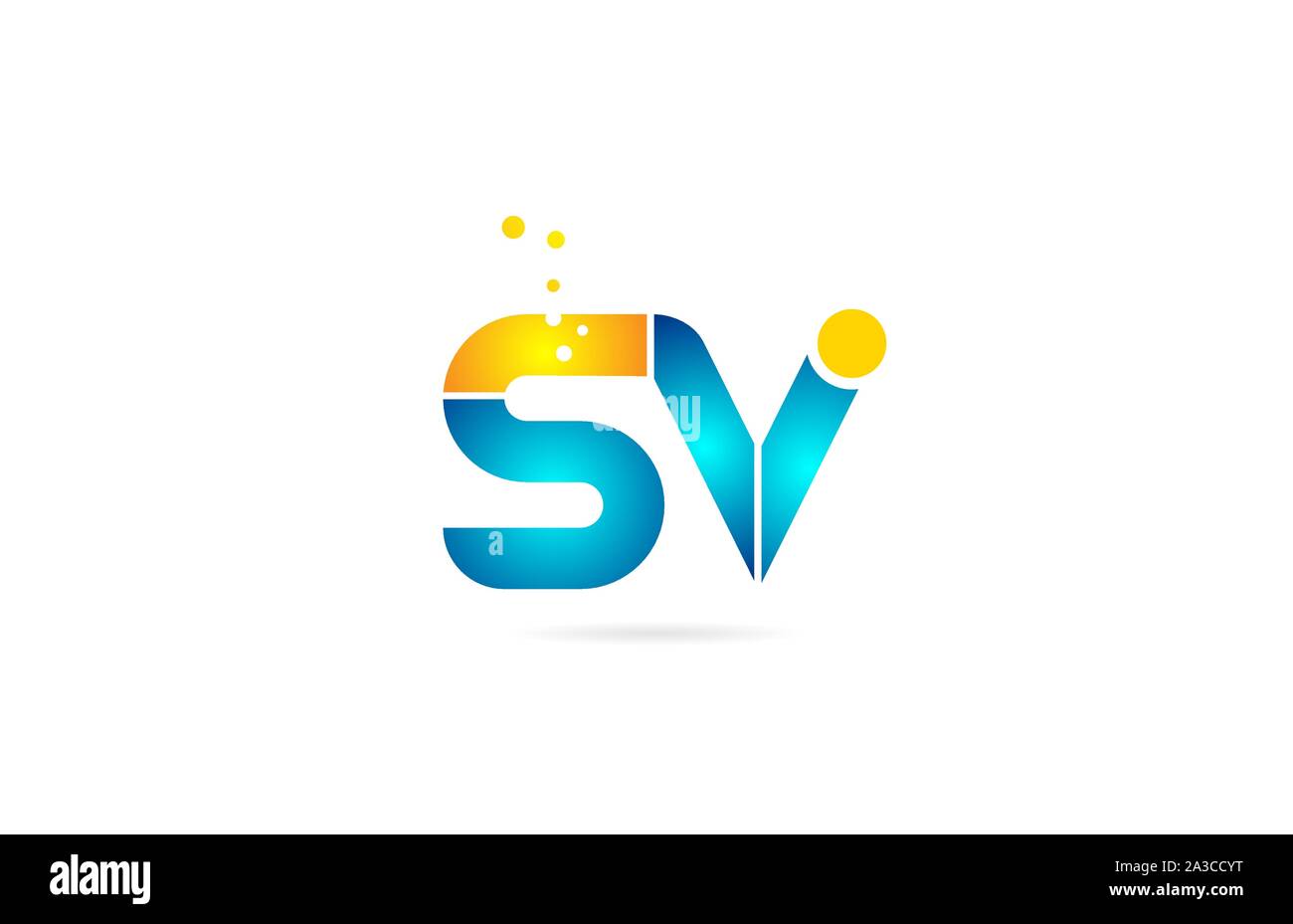 letter combination sv s v orange blue alphabet for company logo ...