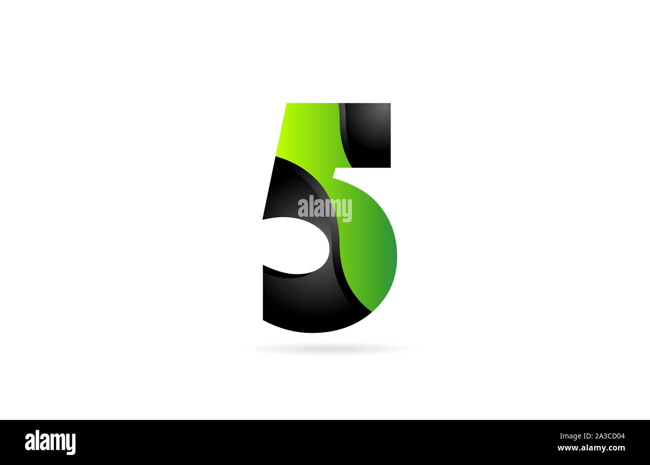 5 black number green for company logo icon design. Suitable for a brand ...