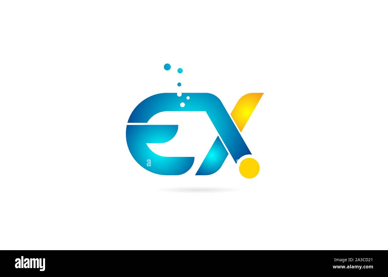 letter combination ex e x orange blue alphabet for company logo ...