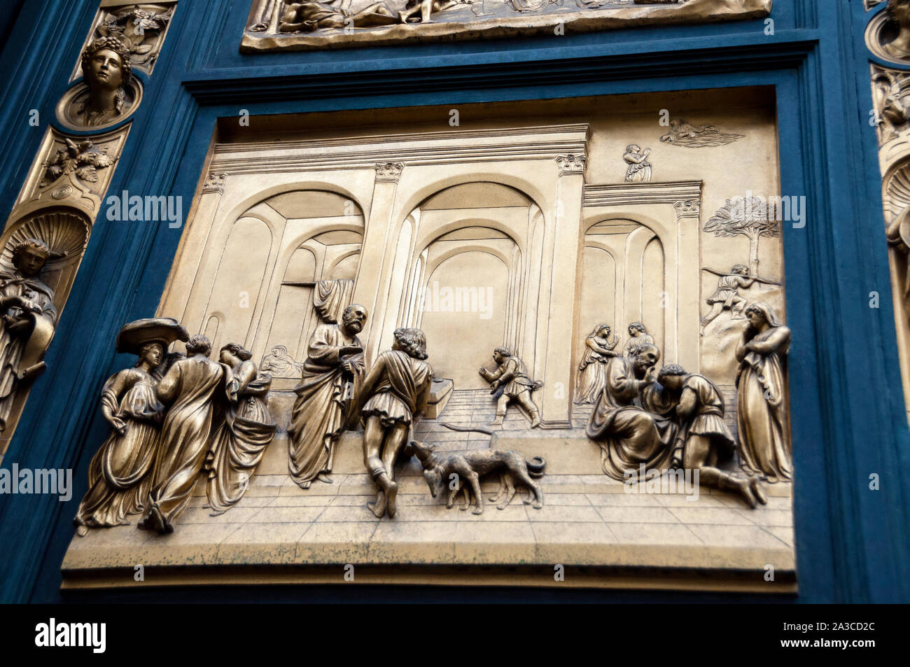 Renaissance Gates of Paradise gilded bronze doors of the Baptistry of ...