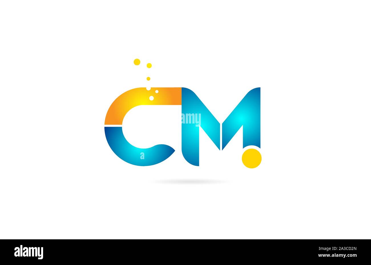 letter combination cm c m orange blue alphabet for company logo ...