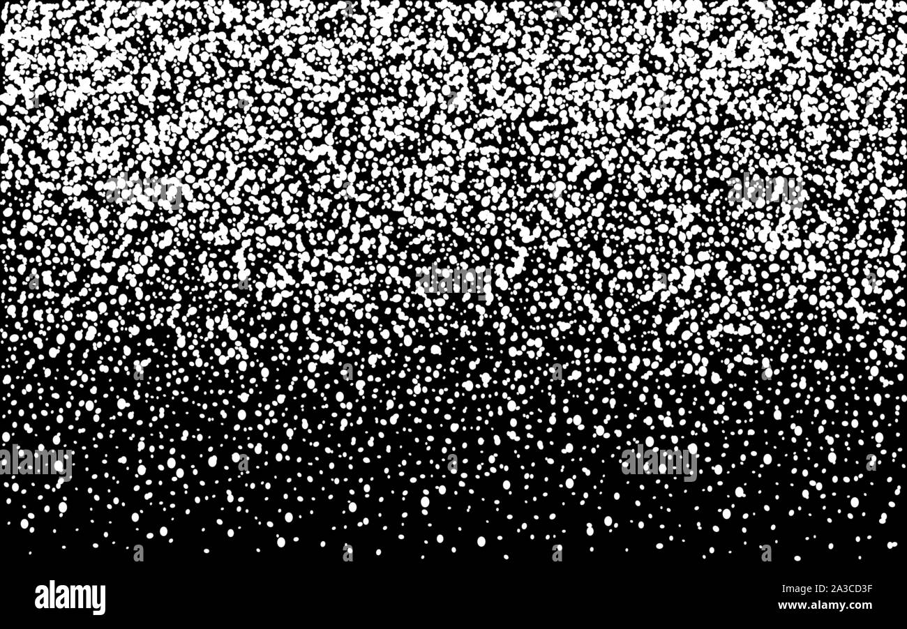 Falling snow or night sky with stars vector pattern. Black and white ...