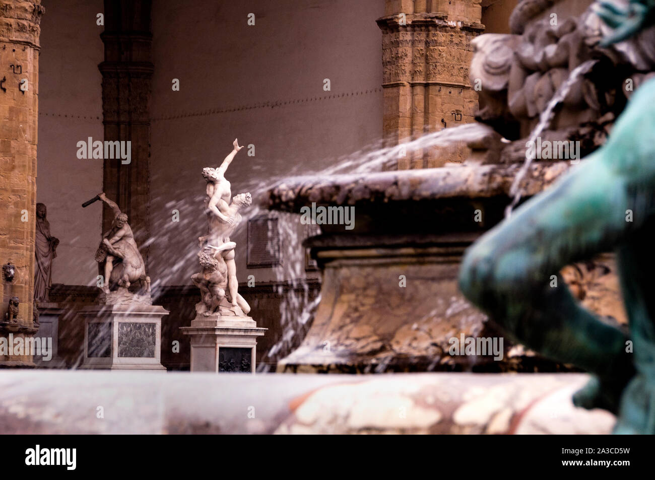 Open-air sculpture gallery in Florence details of Giambologna's ...
