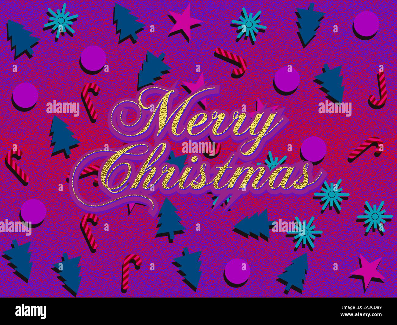 Merry Christmas gold glittering lettering design. Vector illustration ...