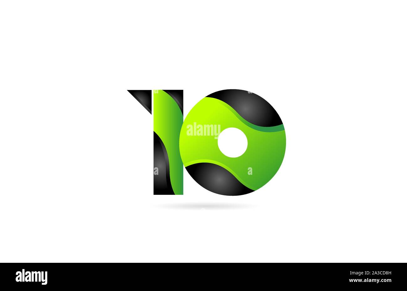 10 black number green for company logo icon design. Suitable for a ...