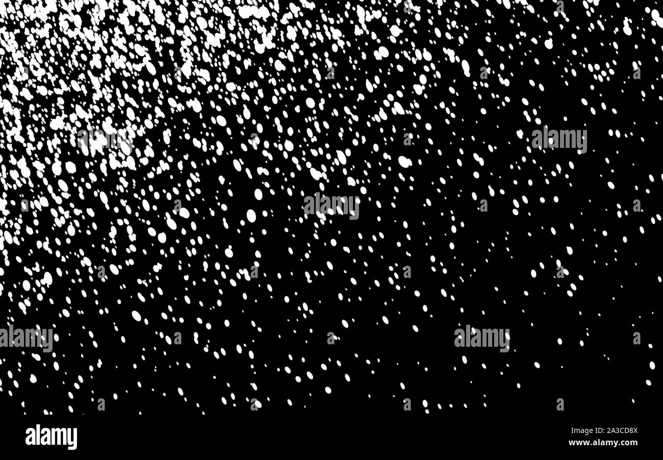 Falling snow or night sky with stars vector pattern. Black and white ...
