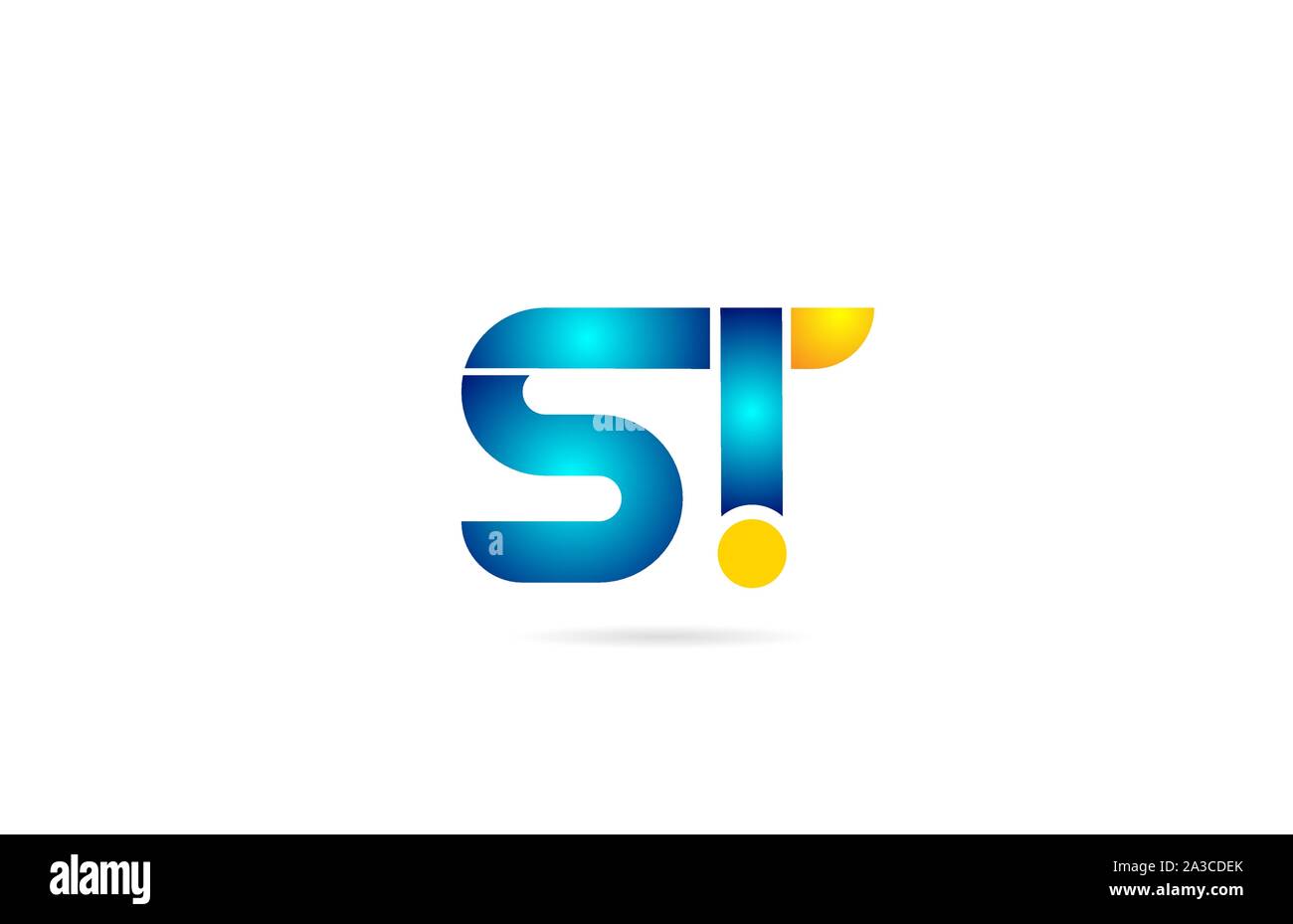 letter combination st s t orange blue alphabet for company logo ...