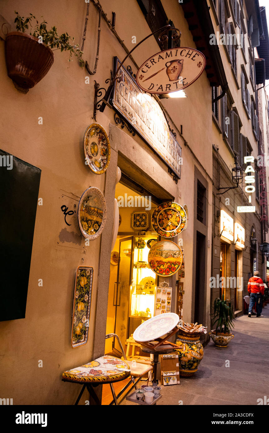 Ceramic shop in Florence, Italy Stock Photo - Alamy