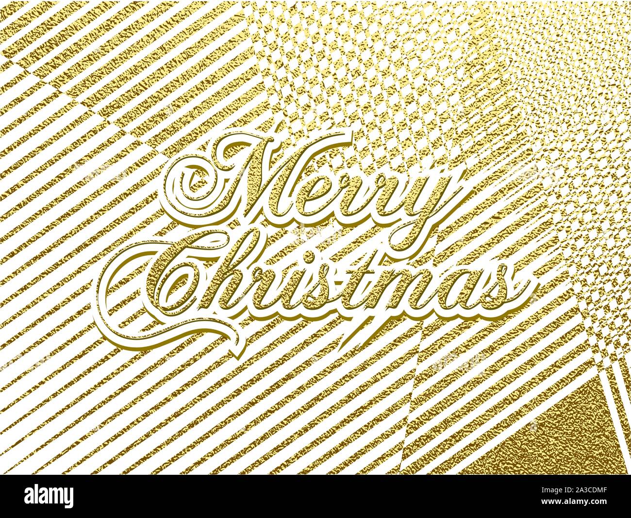 Merry Christmas gold glittering lettering design. Vector illustration ...