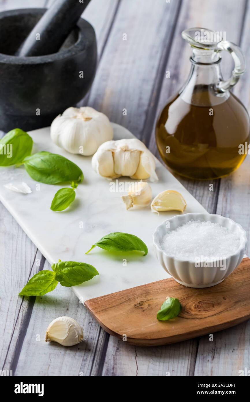 Common gourmet cooking ingredients Stock Photo - Alamy