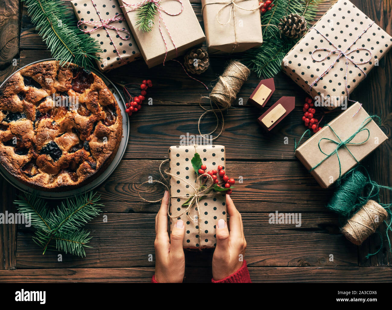 Christmas cozy flat lay Stock Photo - Alamy