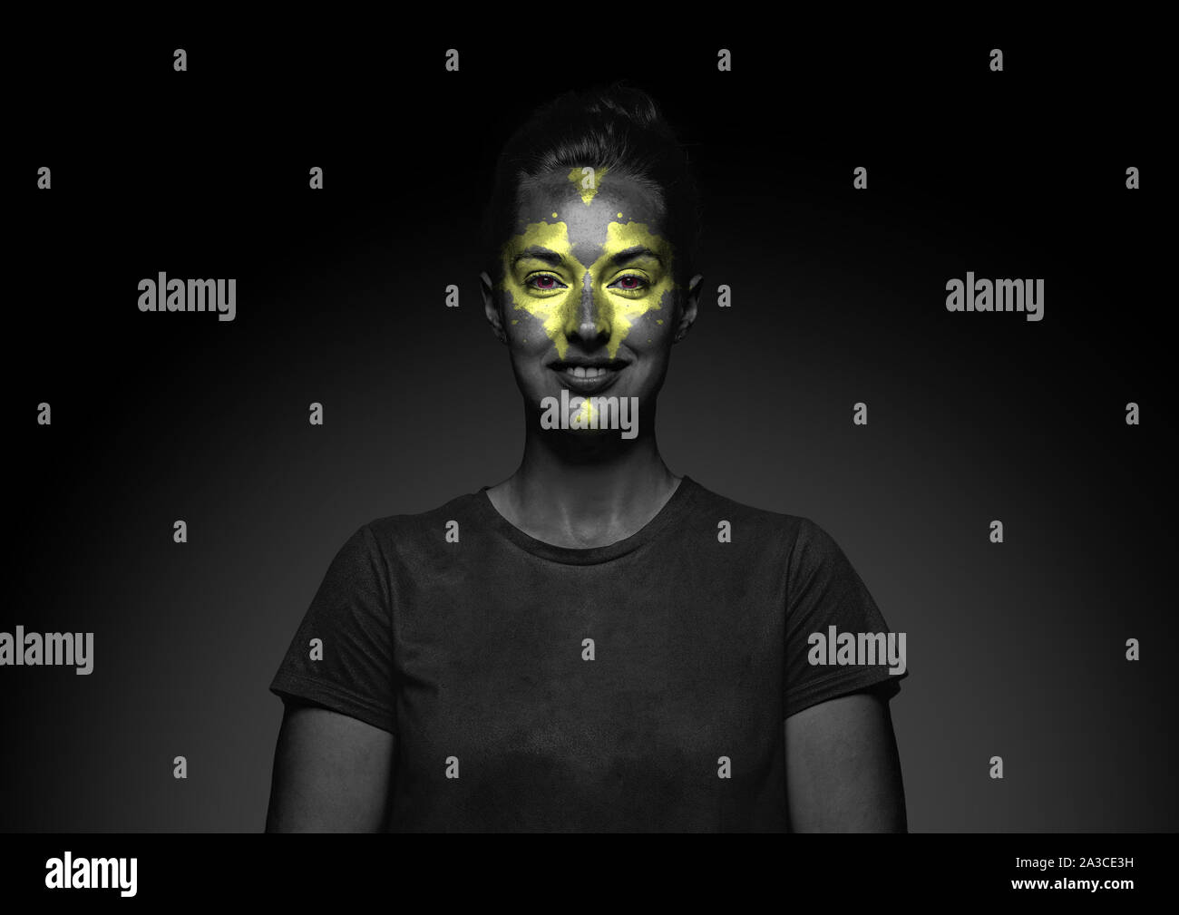 Women face close up light shadow hi-res stock photography and images ...