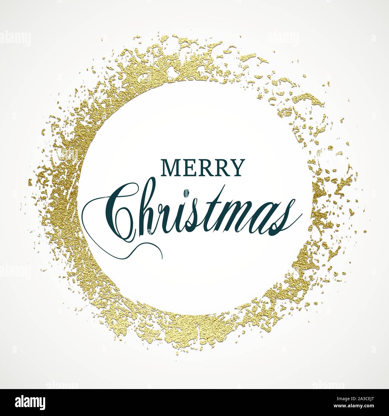 Merry Christmas gold glittering lettering design. Vector illustration ...