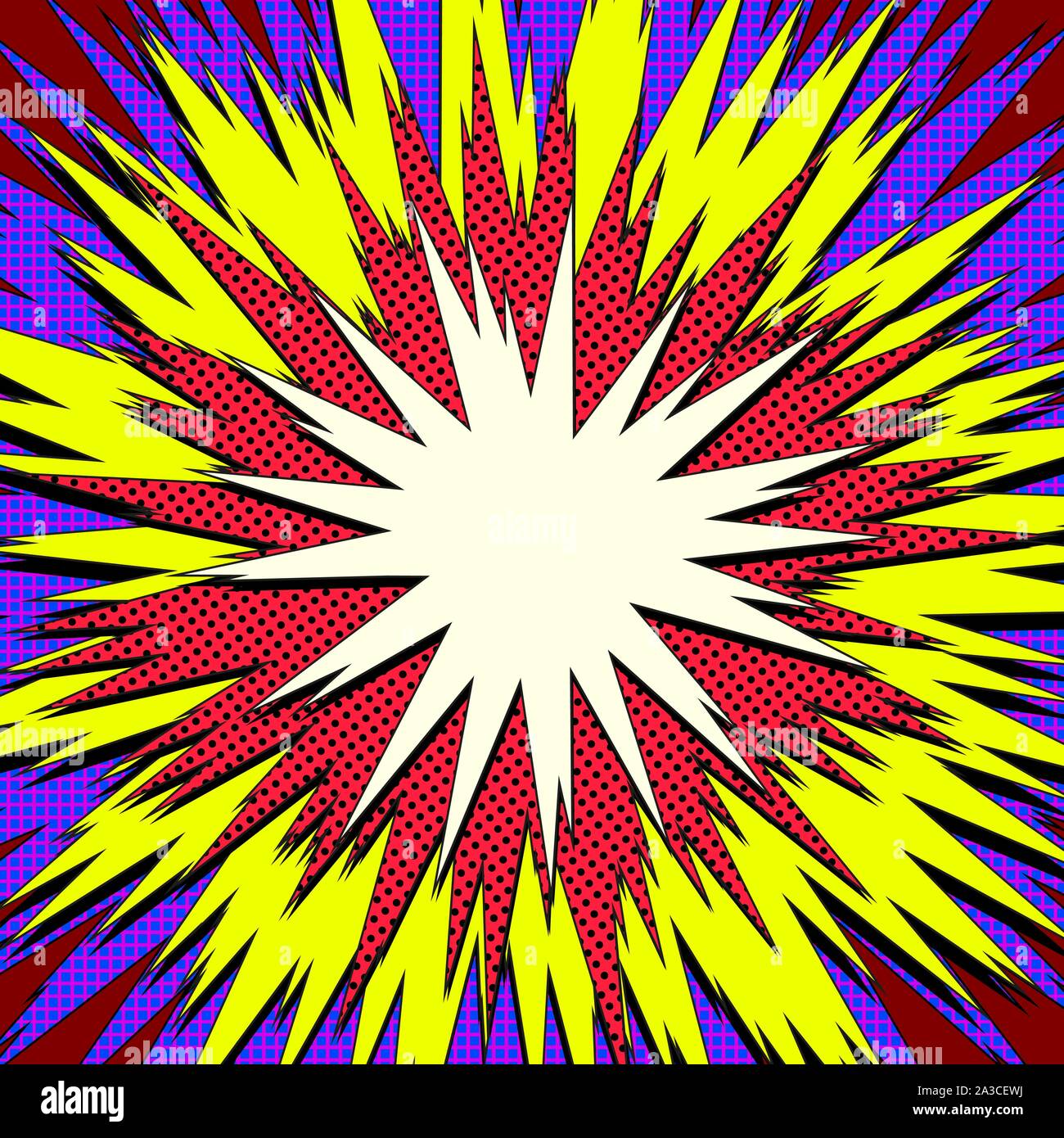 Explosion vector illustration. Retro pop art speech bubble with dots ...