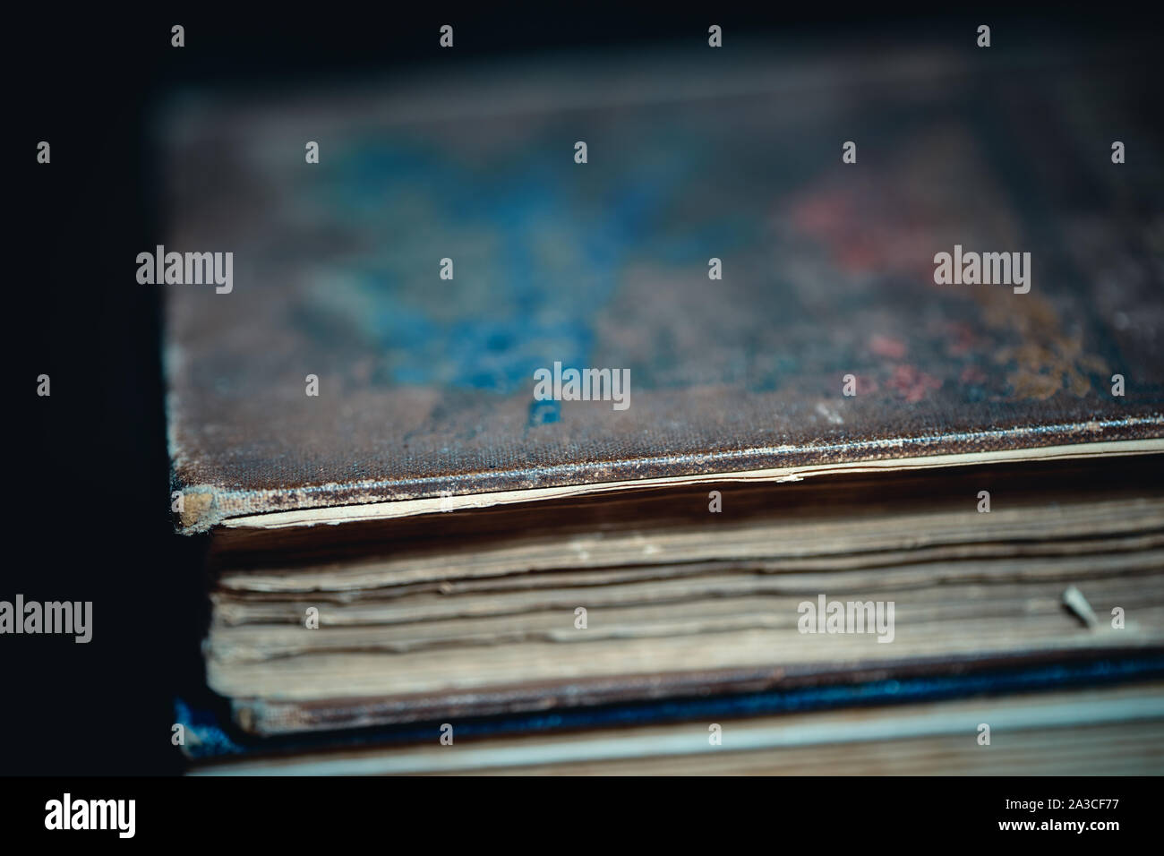 Vintage book cover background. Selective focus on book detail Stock ...