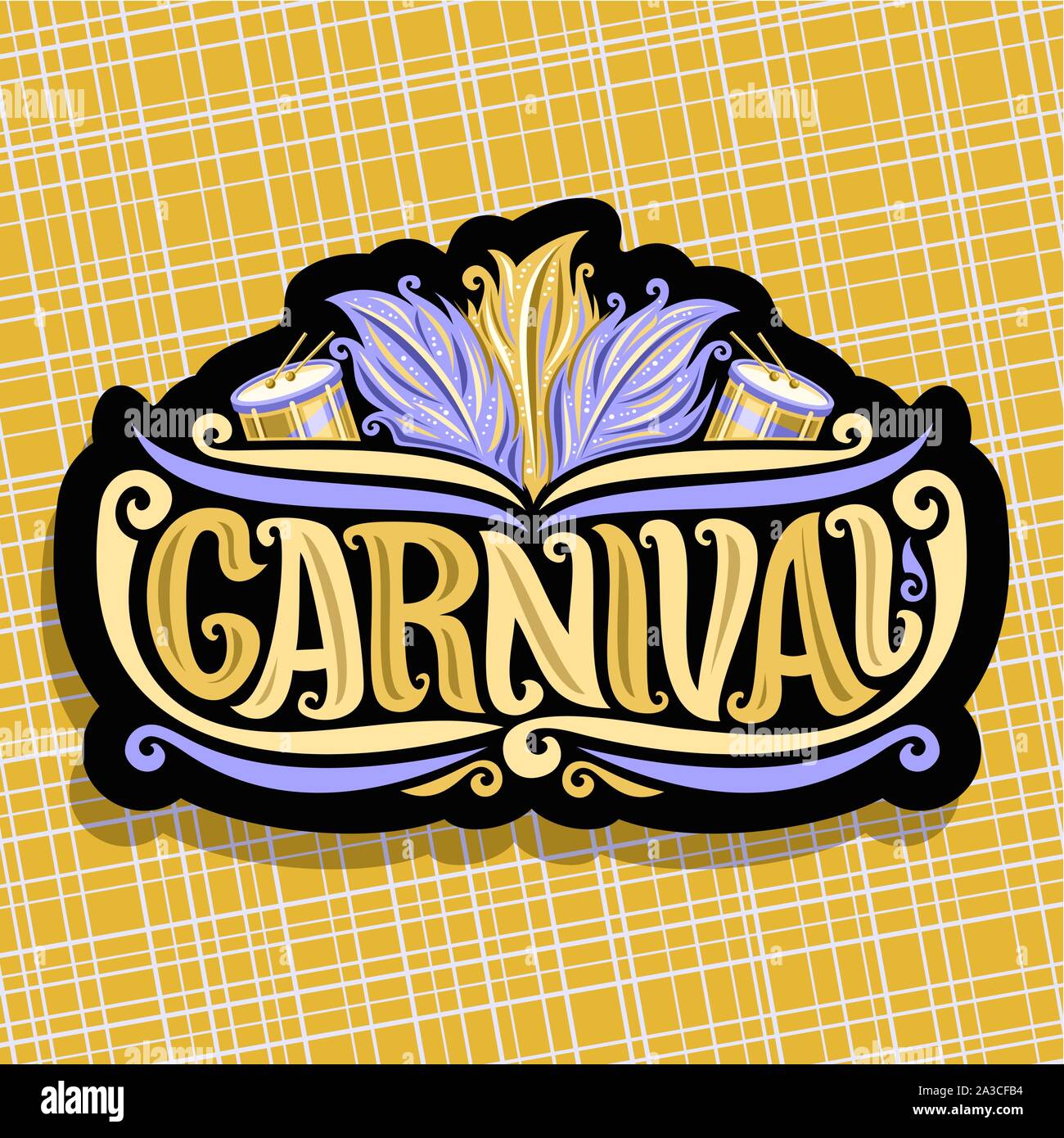 Vector logo for Carnival, poster with brazilian feather headdress ...