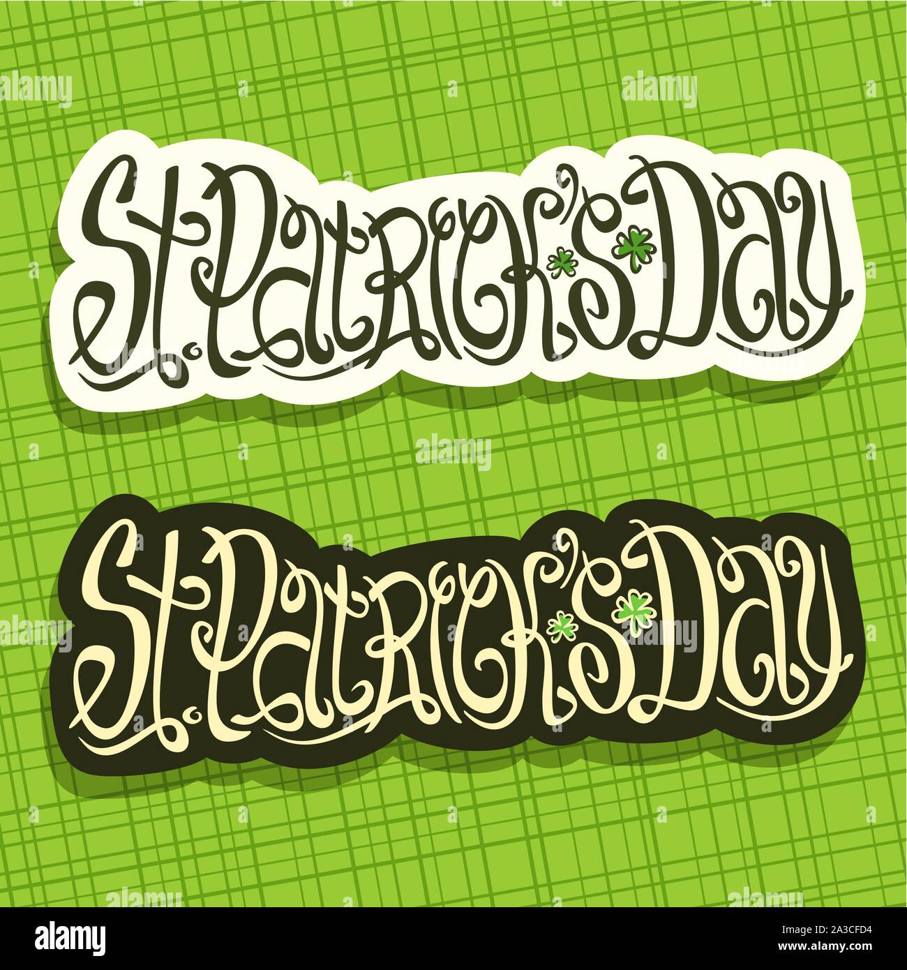 Vector poster for Saint Patricks Day, original decorative typeface for ...