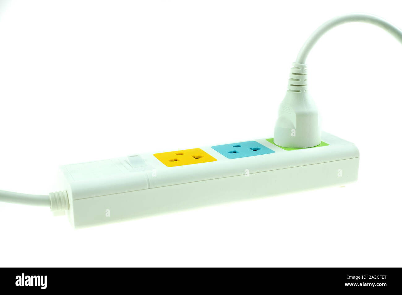 plug in outlet 220v AC cable at white background Stock Photo - Alamy