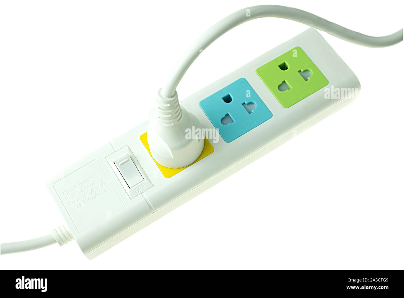 plug in outlet 220v AC cable at white background Stock Photo - Alamy
