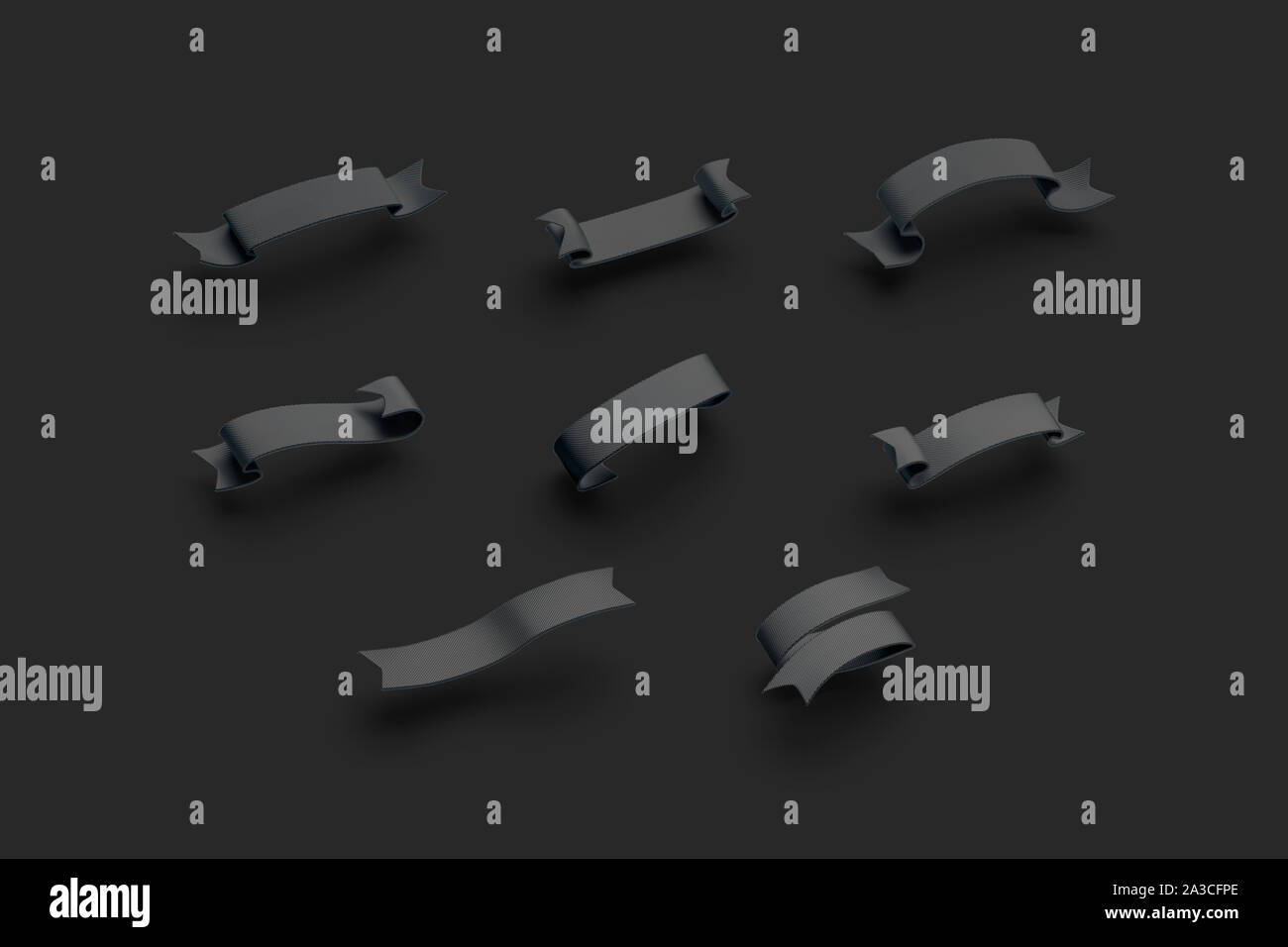 Blank black banderole mock up set, isolated, side view Stock Photo - Alamy