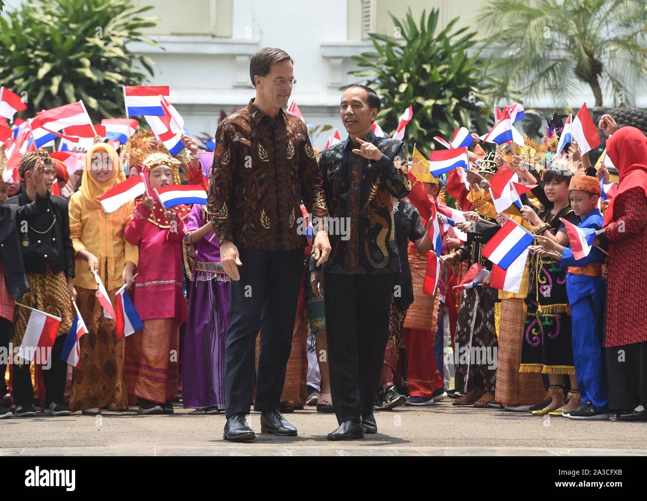 Bogor, Indonesia. 7th Oct, 2019. Visiting Dutch Prime Minister Mark ...