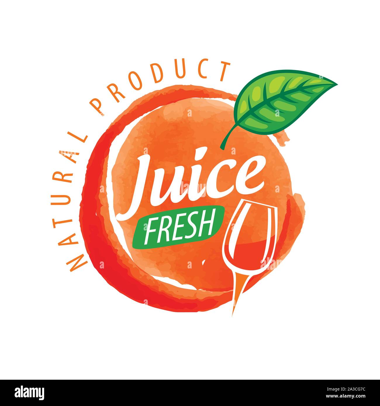 Vector logo orange juice splatter on white background Stock Vector ...