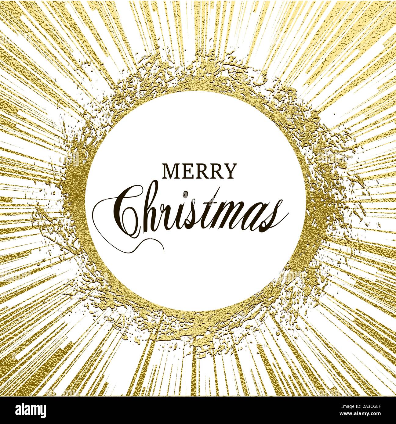 Merry Christmas gold glittering lettering design. Vector illustration ...