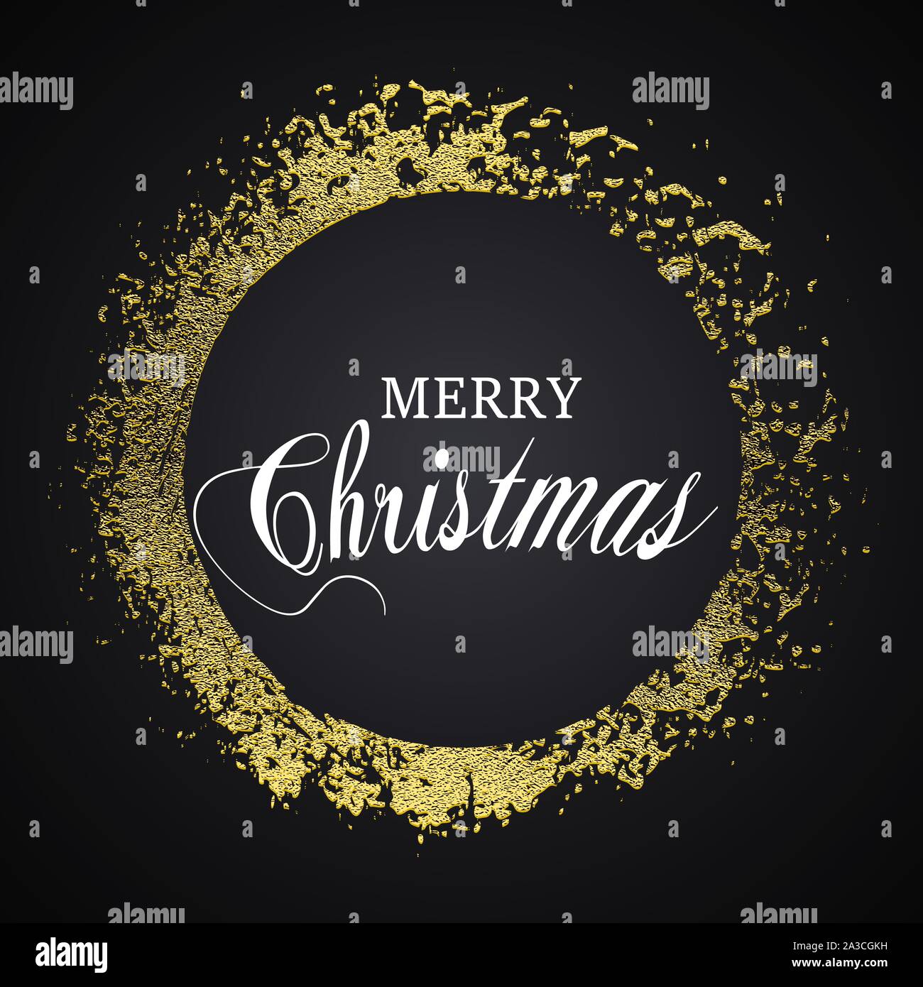 Merry Christmas gold glittering lettering design. Vector illustration ...