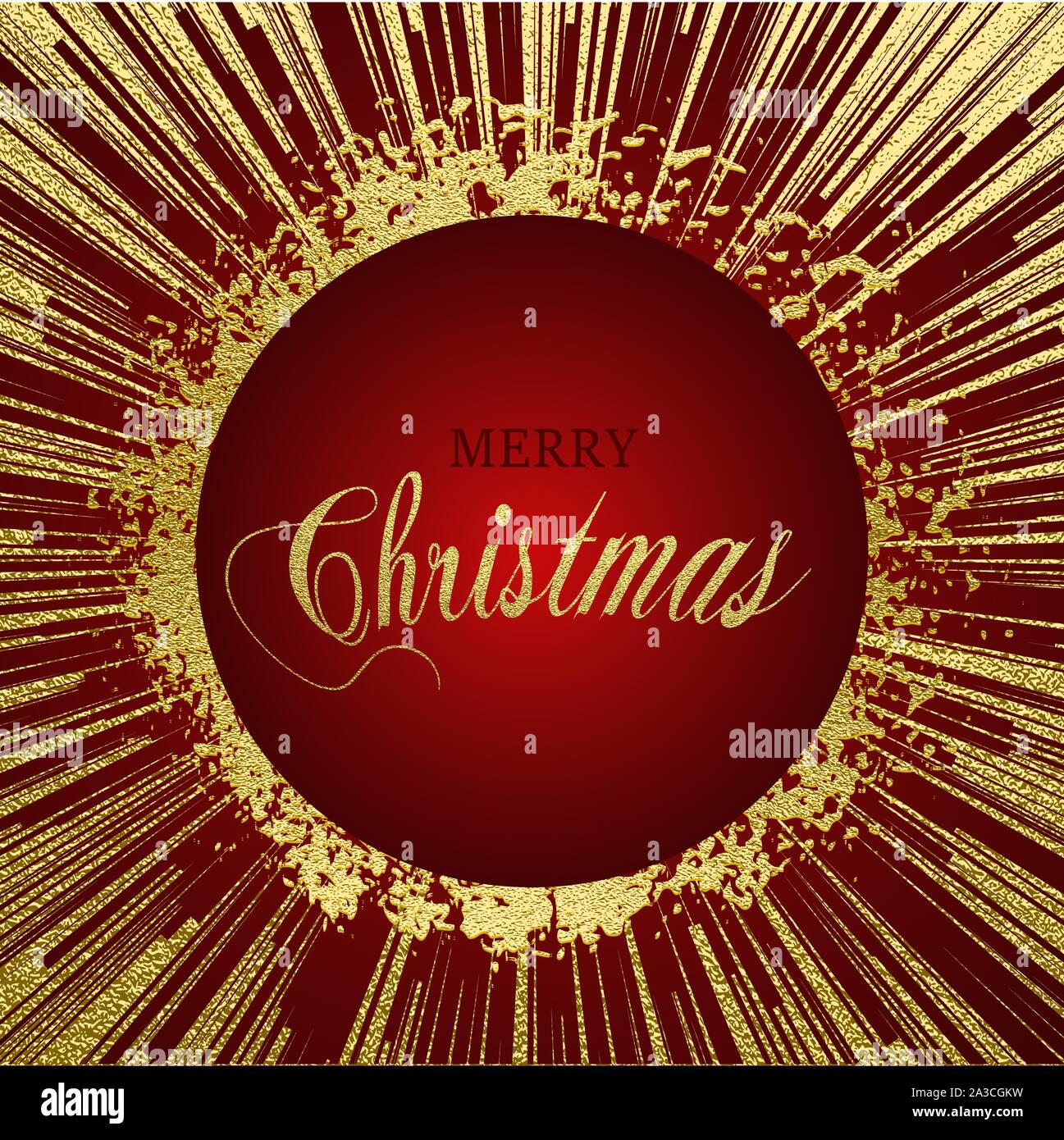 Merry Christmas gold glittering lettering design. Vector illustration ...
