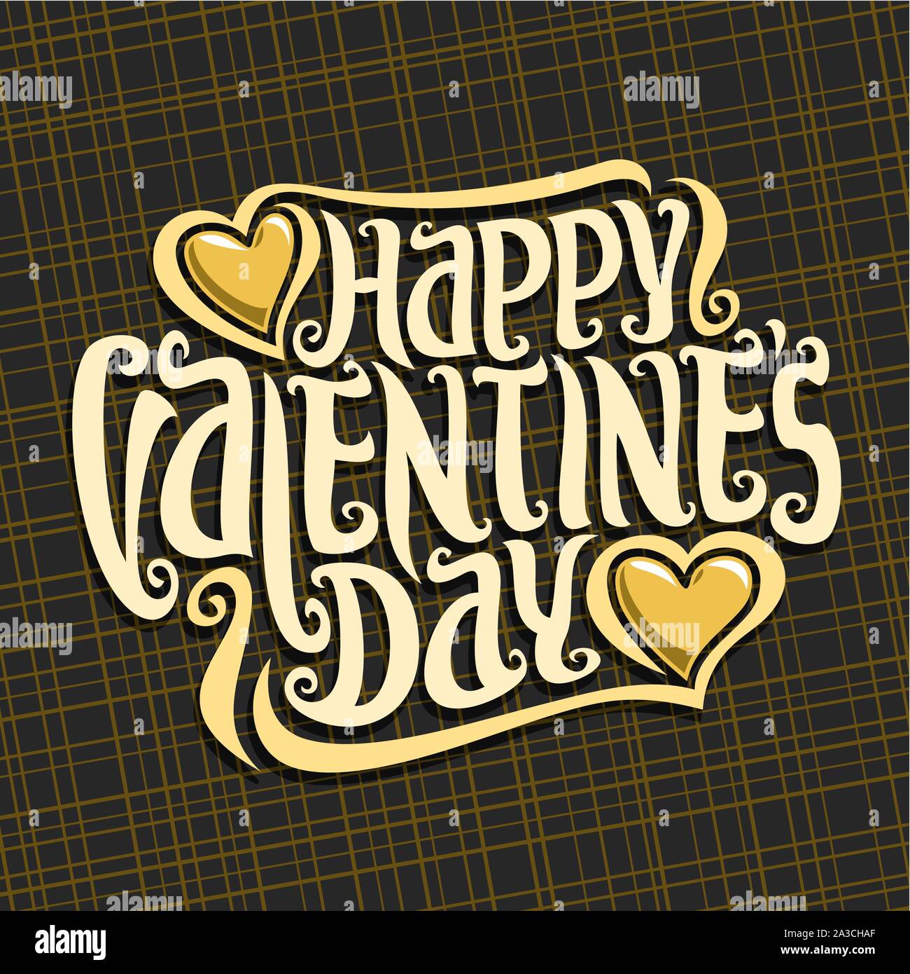 Vector poster for St. Valentine's Day, original handwritten font for ...